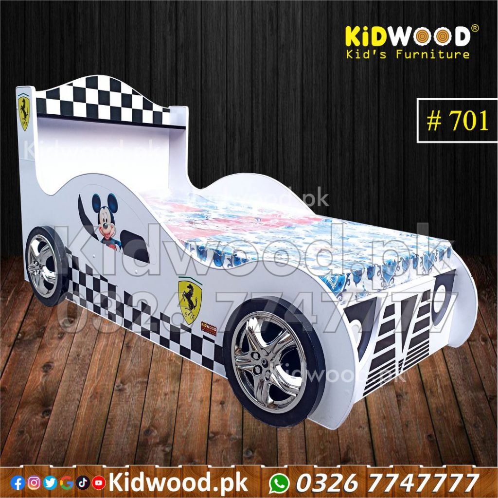Ferrari Kids Car Bed #701 White – Kid Wood