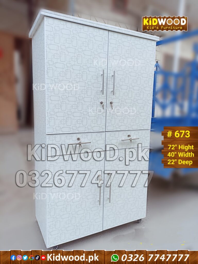 Multi purpose Wardrobe 673 White – Kid Wood